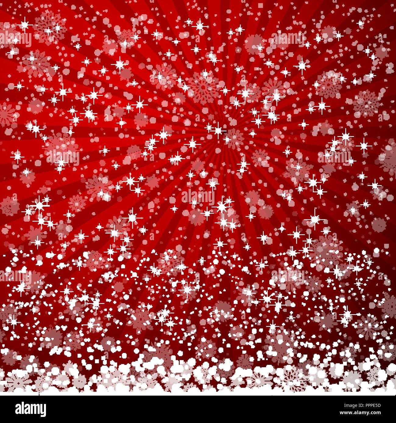 Red Christmas backdrop with falling snowflakes Stock Vector Image & Art ...