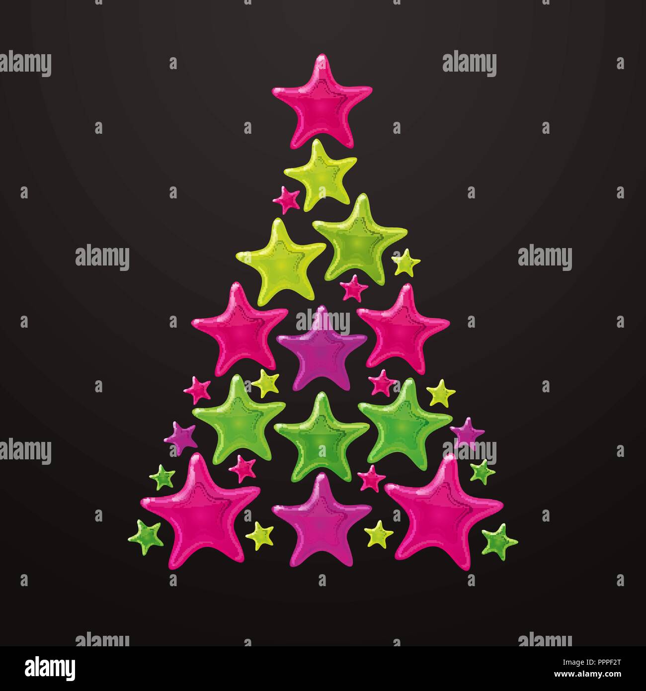 Christmas tree made of stars - vector Stock Vector Image & Art - Alamy