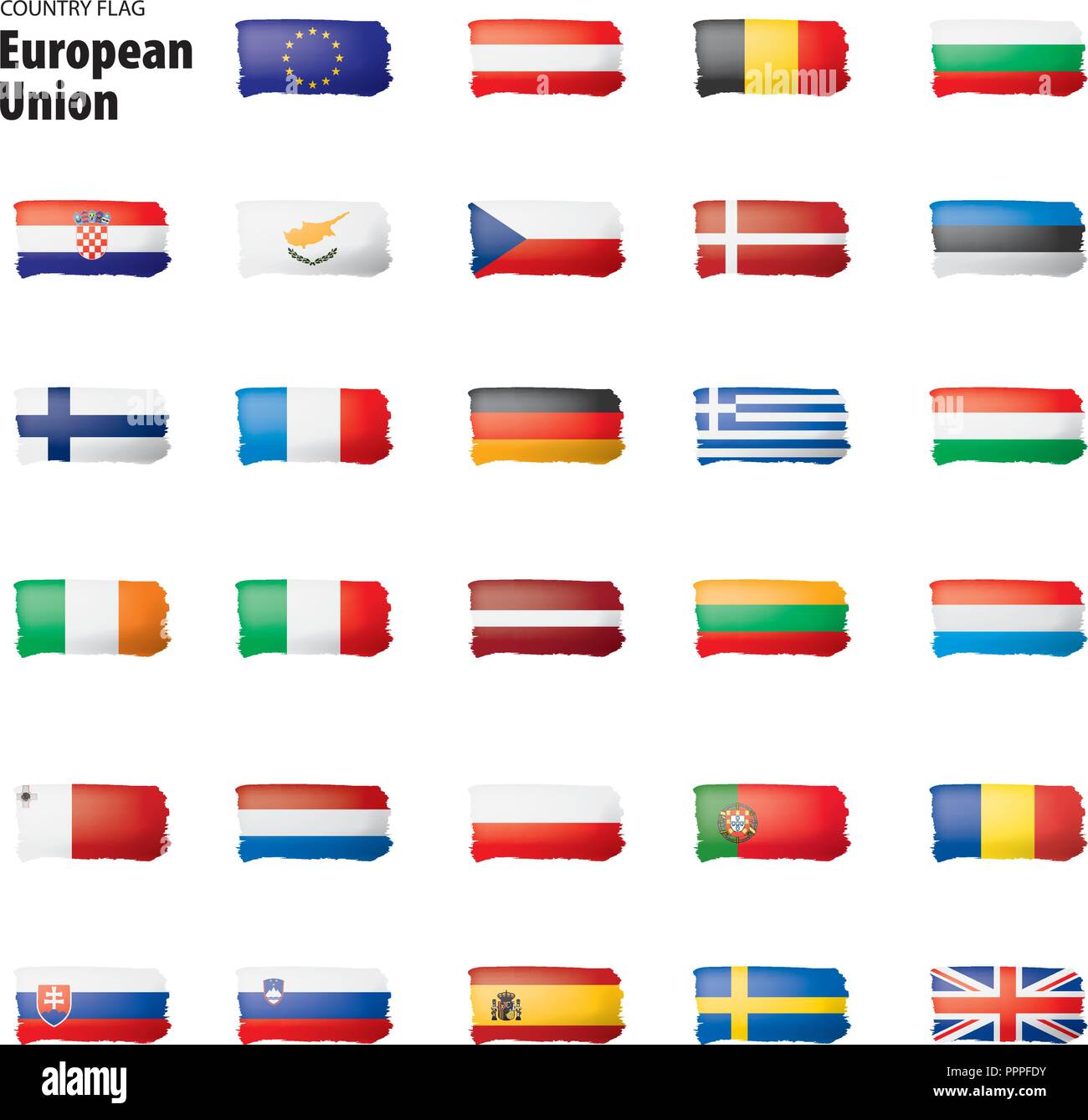 flags of the european union. Vector illustration Stock Vector Image ...