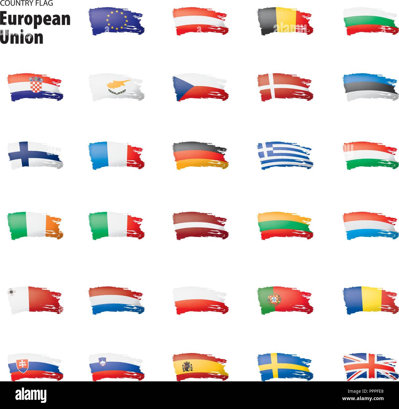 flags of the european union. Vector illustration Stock Vector Image ...