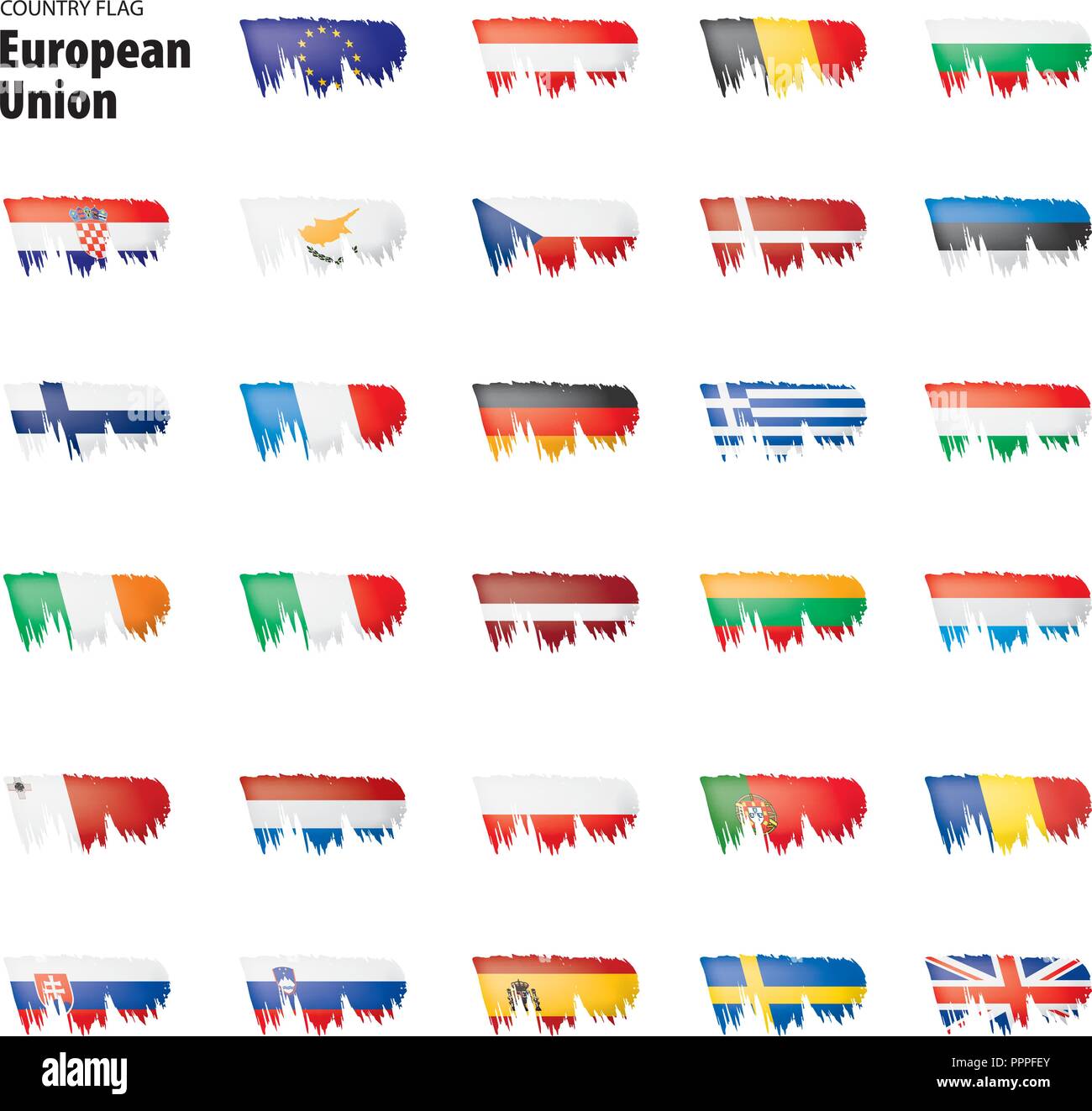 flags of the european union. Vector illustration Stock Vector Image ...