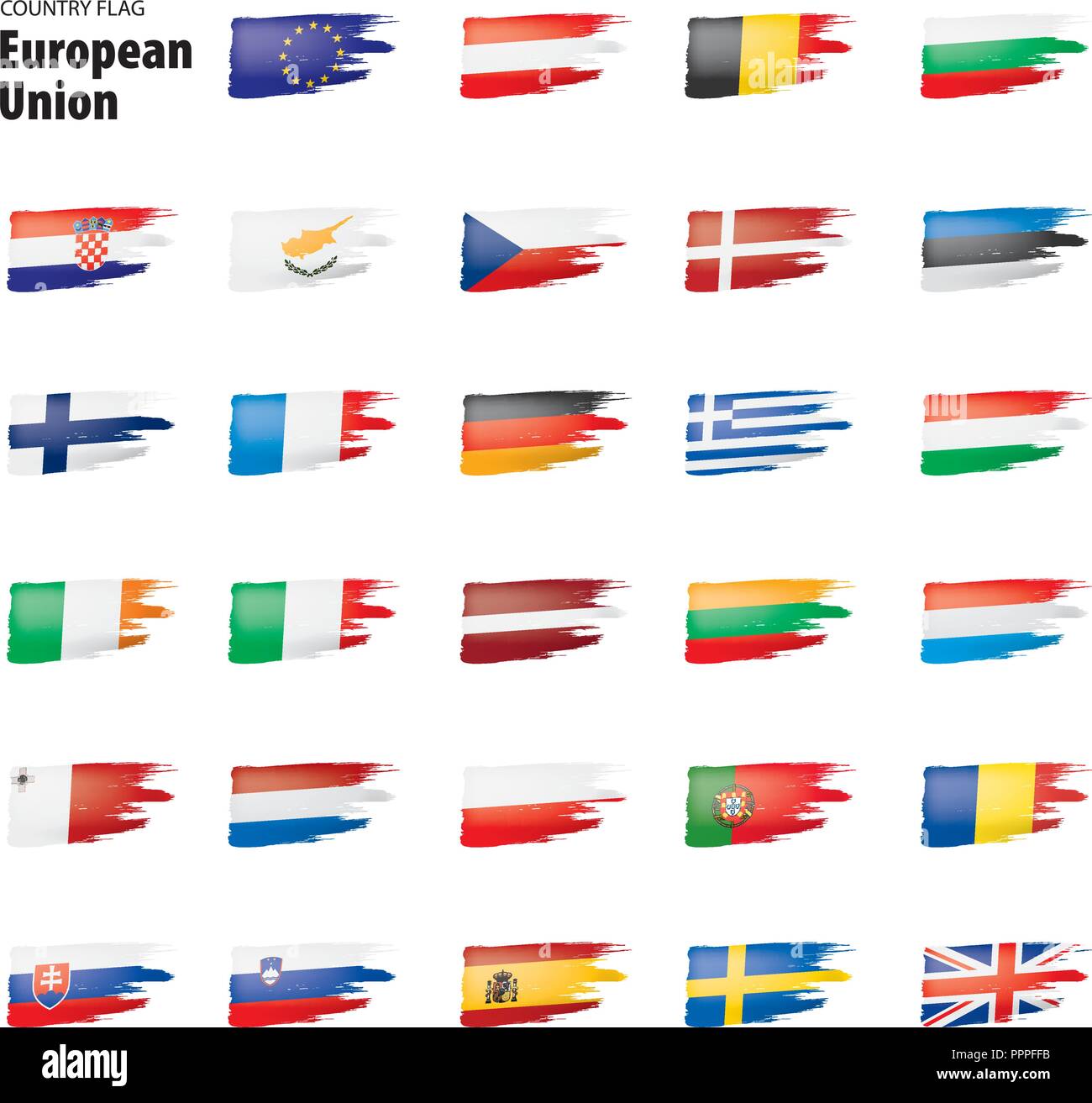 flags of the european union. Vector illustration Stock Vector Image ...