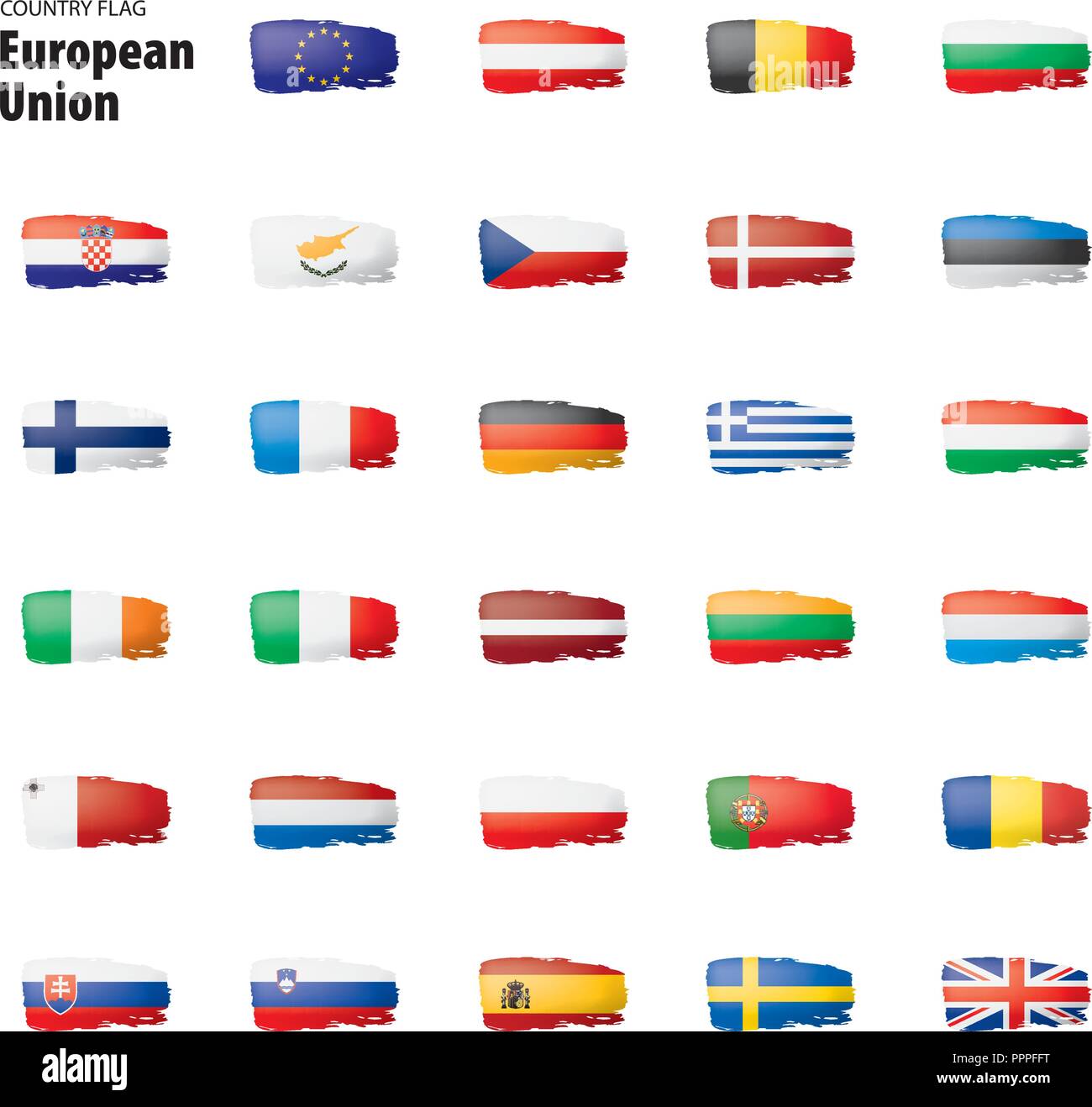 flags of the european union. Vector illustration Stock Vector Image ...