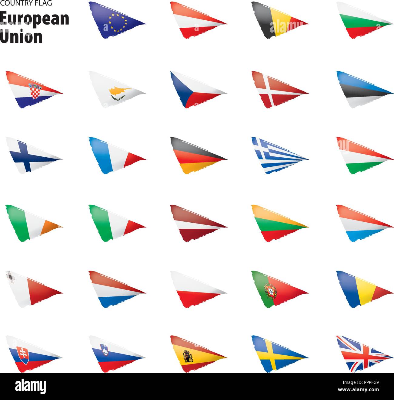 flags of the european union. Vector illustration Stock Vector Image ...