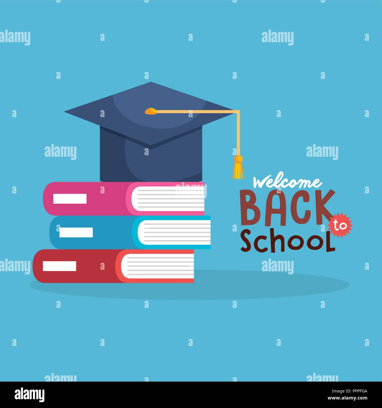 school books and graduation hat Stock Vector Image & Art - Alamy