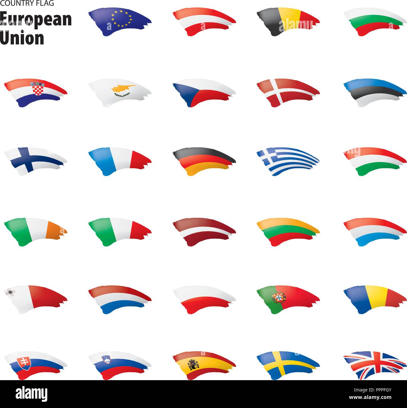 flags of the european union. Vector illustration Stock Vector Image ...
