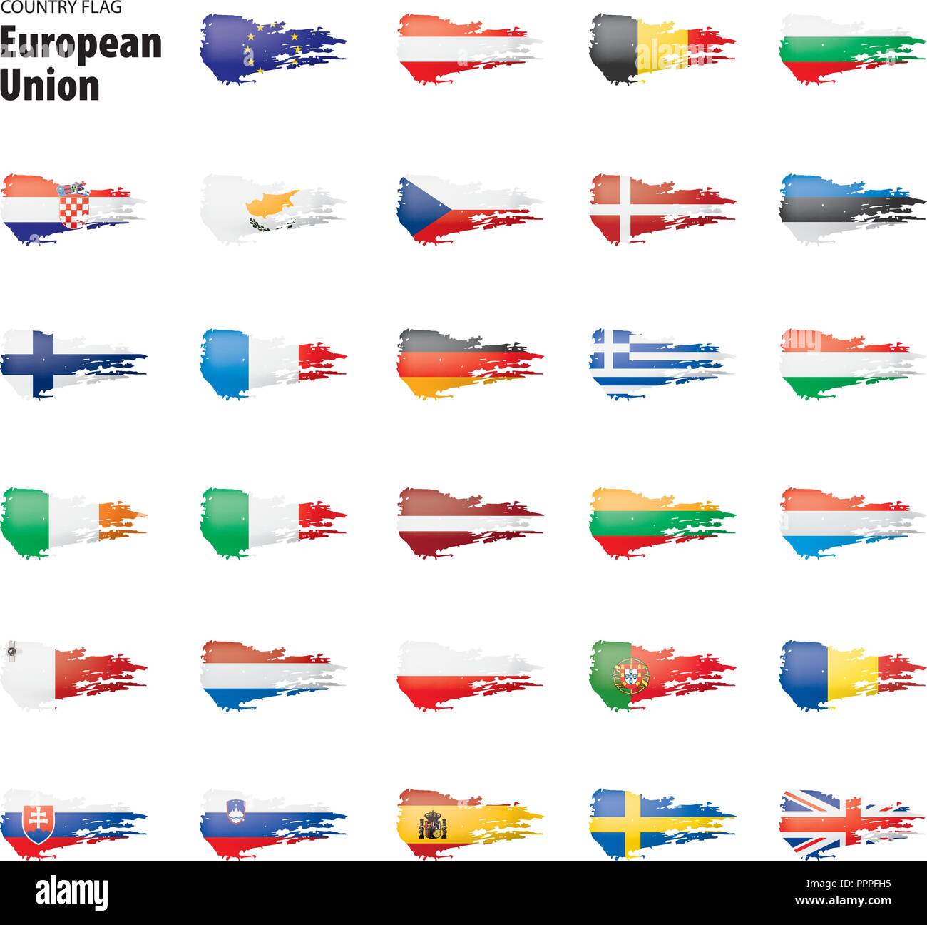 flags of the european union. Vector illustration Stock Vector Image ...