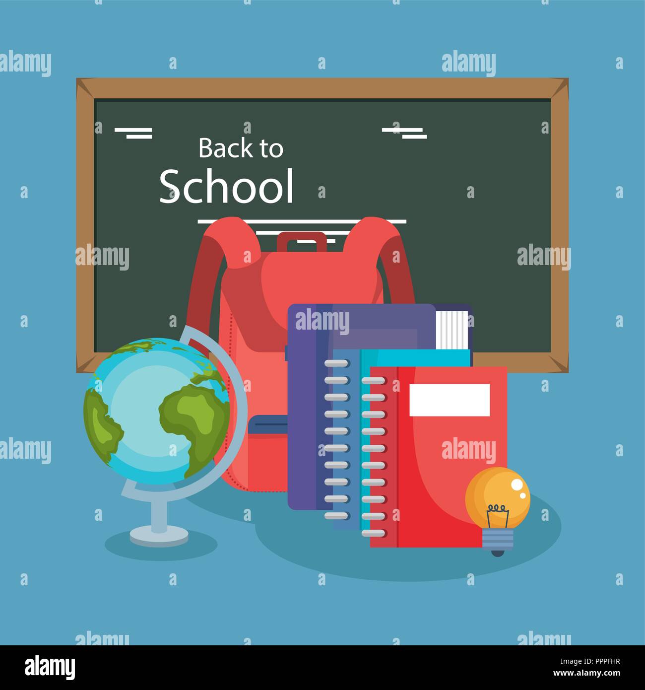 chalkboard with school supplies Stock Vector Image & Art - Alamy