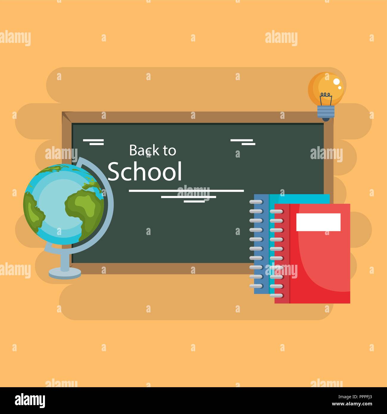 chalkboard with school supplies Stock Vector Image & Art - Alamy