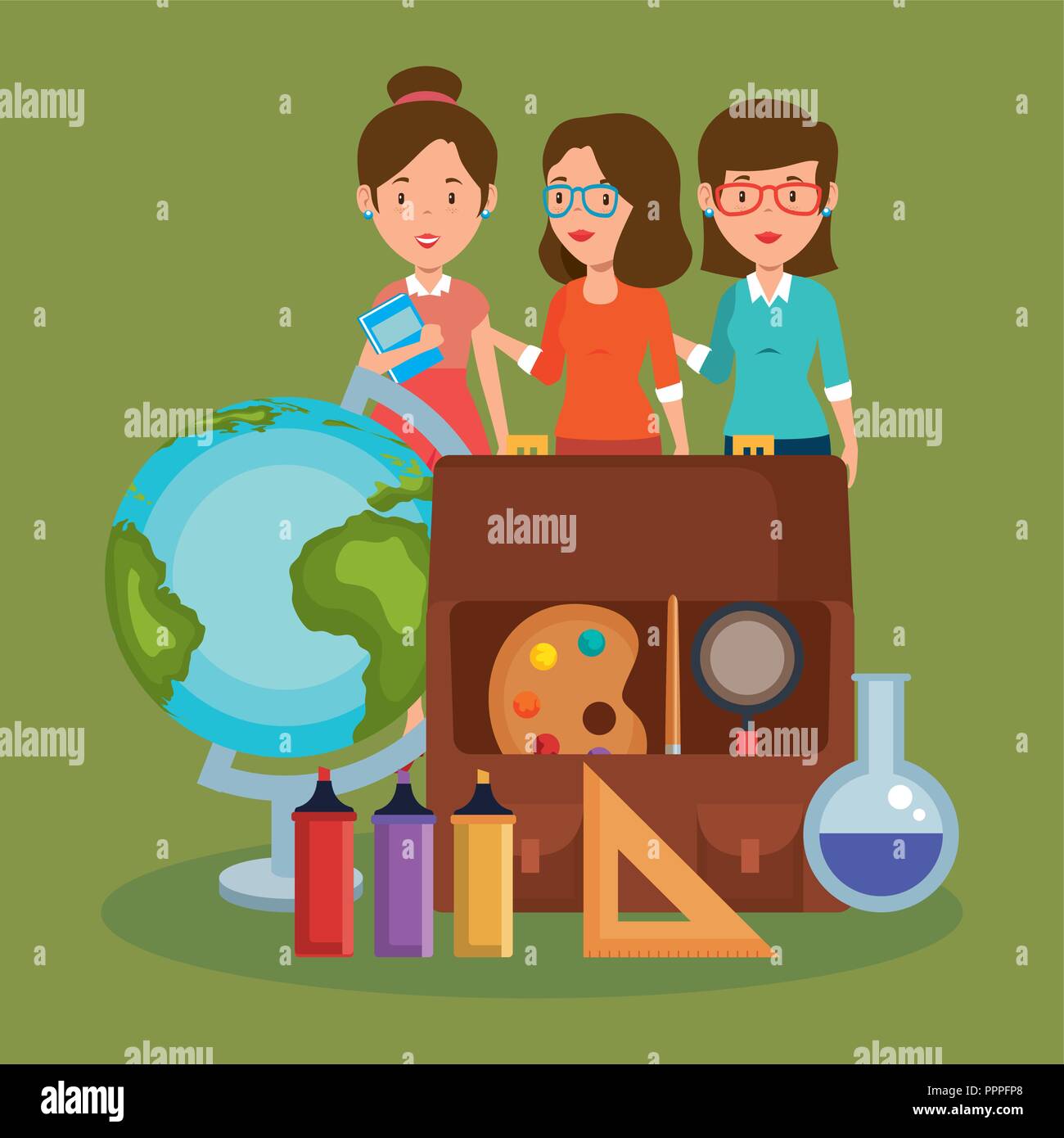 Group work at school elementary Stock Vector Images - Alamy