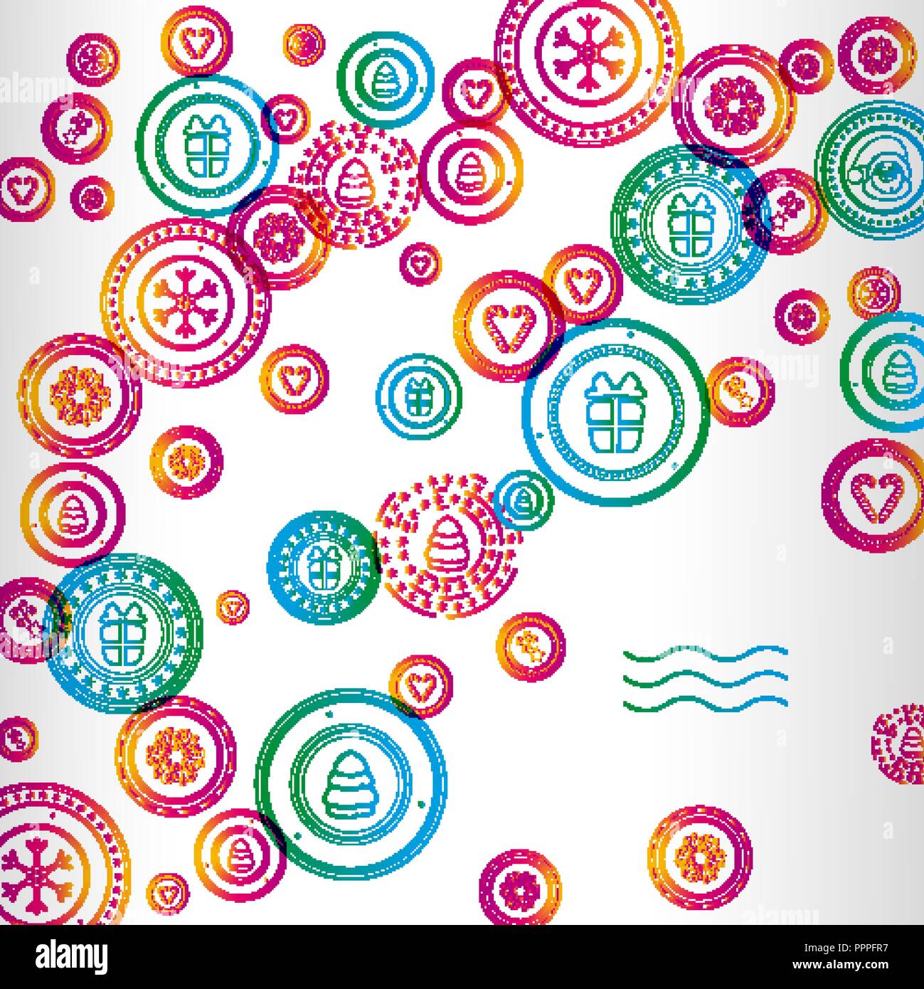 Christmas stamps background, vector image Stock Vector Image & Art - Alamy