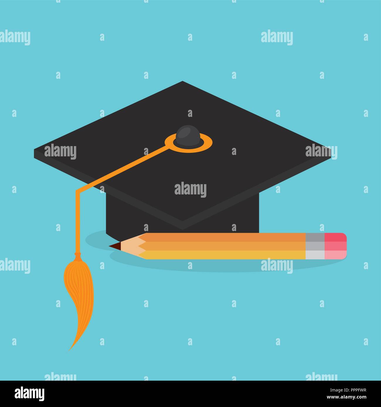 hat graduation and pencil Stock Vector Image & Art - Alamy