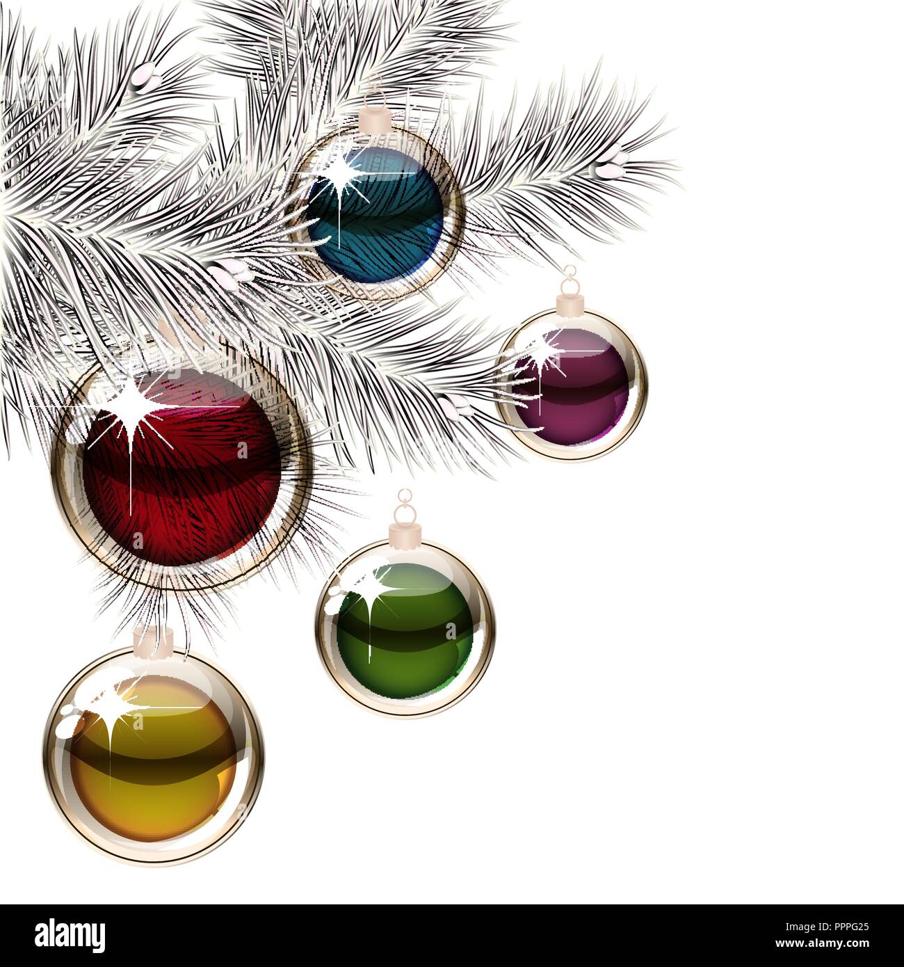 Christmas tree transparent balls Stock Vector Images - Alamy