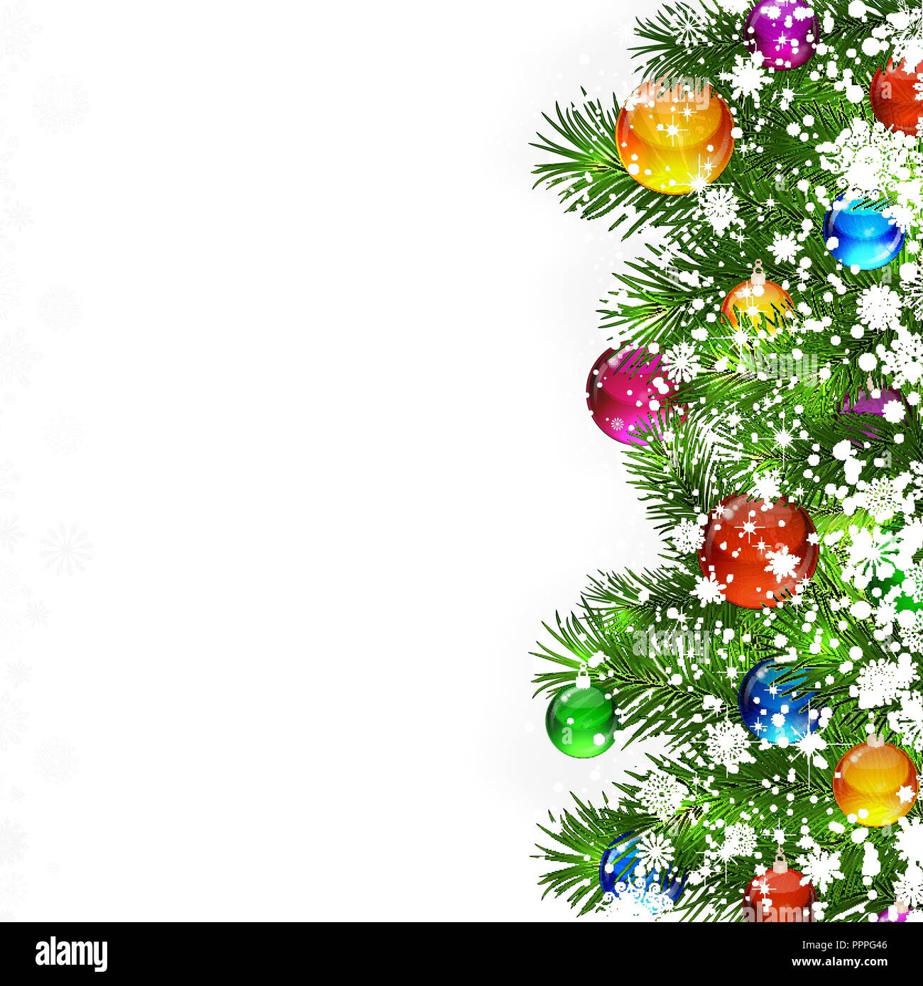 Christmas background with decorated branches of Christmas tree Stock ...