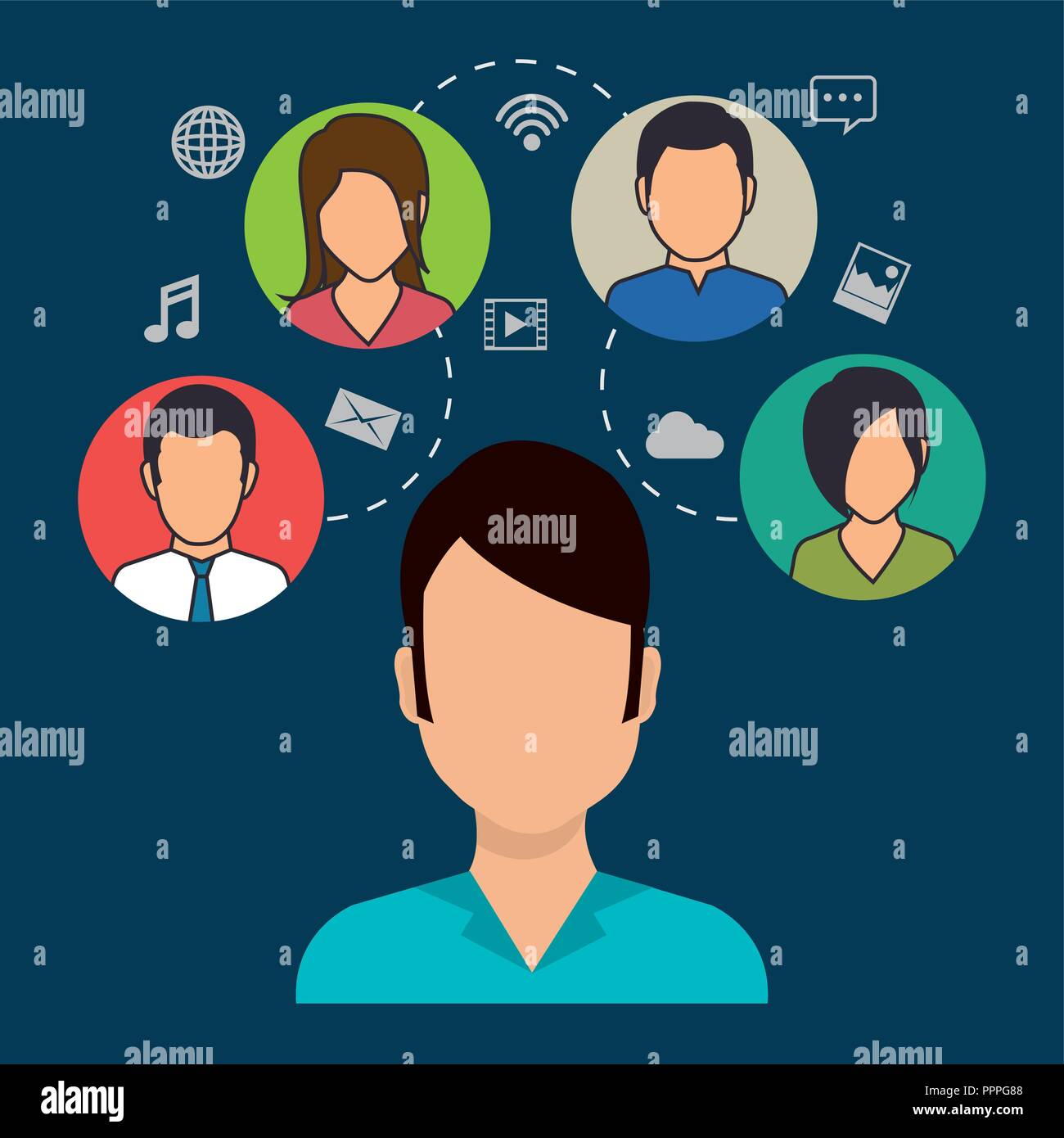 community with social media icons Stock Vector Image & Art - Alamy