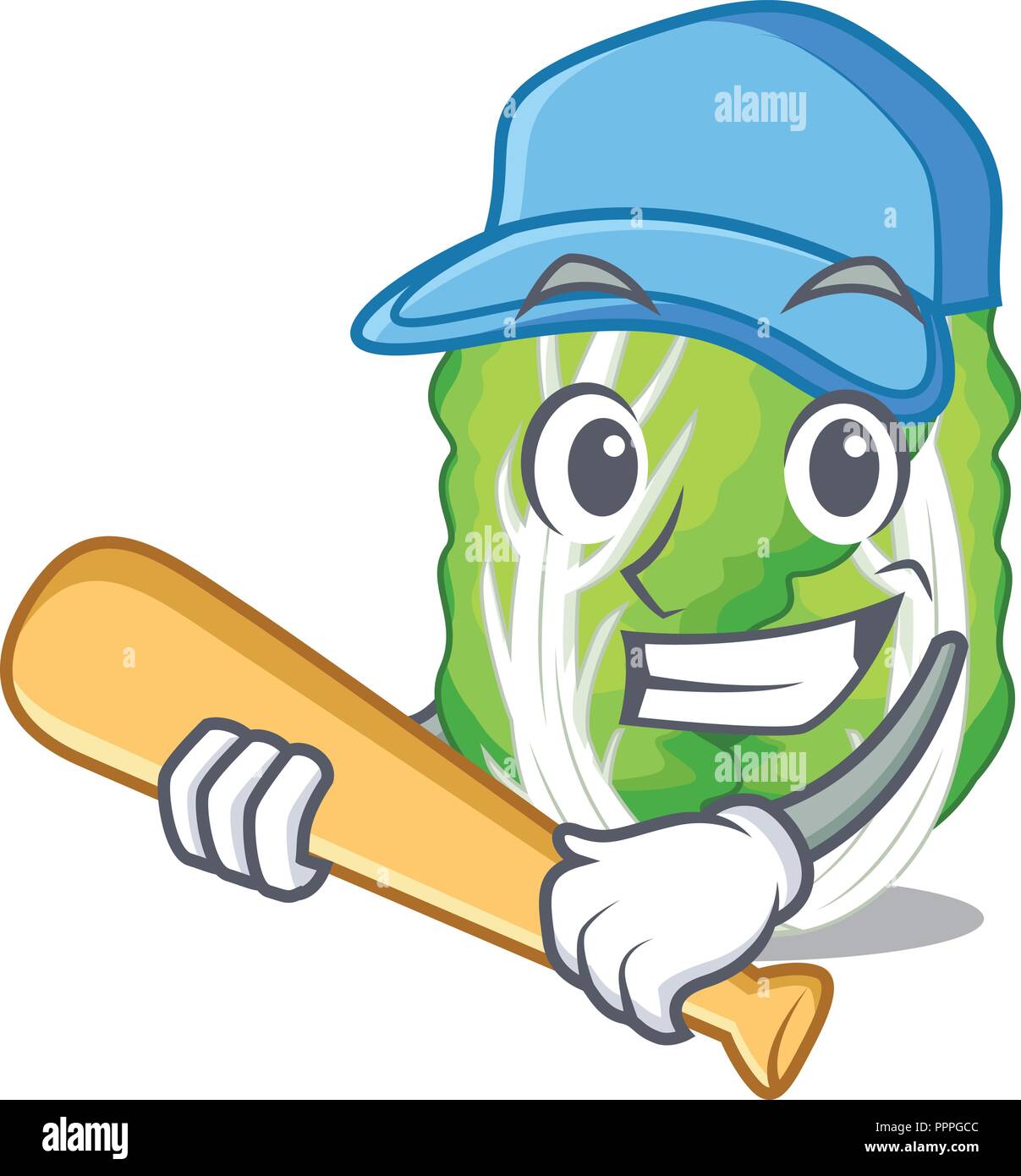 Playing baseball chinese cabbage in the basket cartoon Stock Vector ...