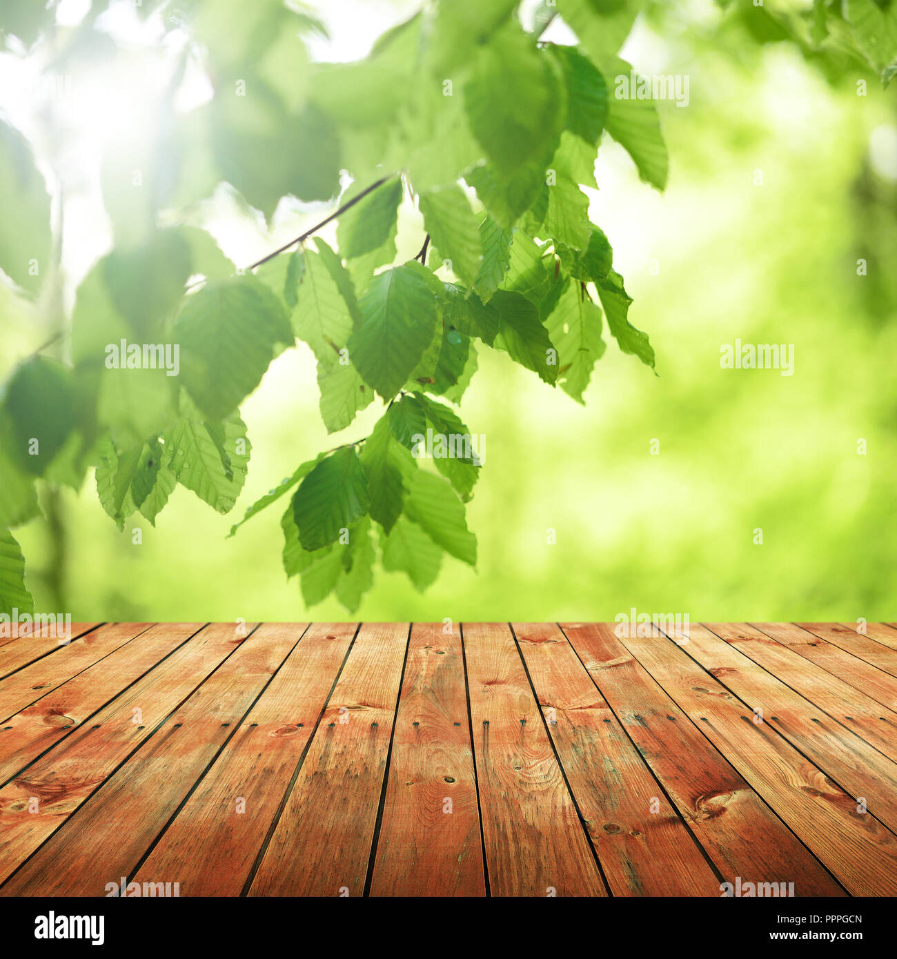 Empty table for display montages Stock Photo - Alamy