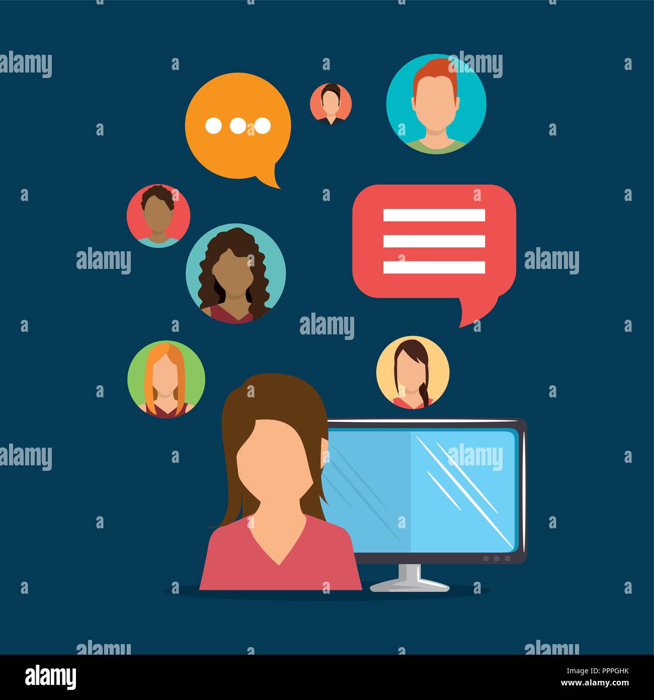 community with social media icons Stock Vector Image & Art - Alamy