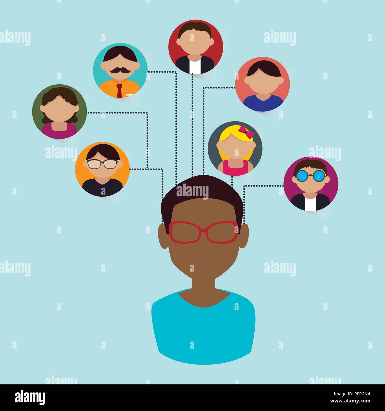 man with connect people Stock Vector Image & Art - Alamy