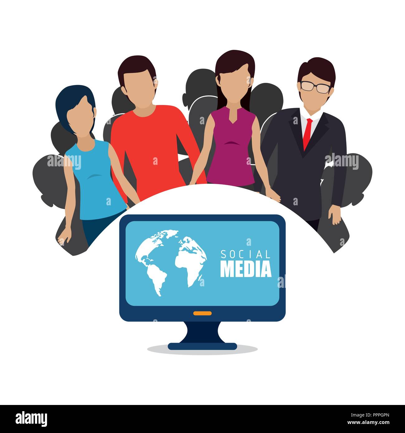 community with social media icons Stock Vector Image & Art - Alamy
