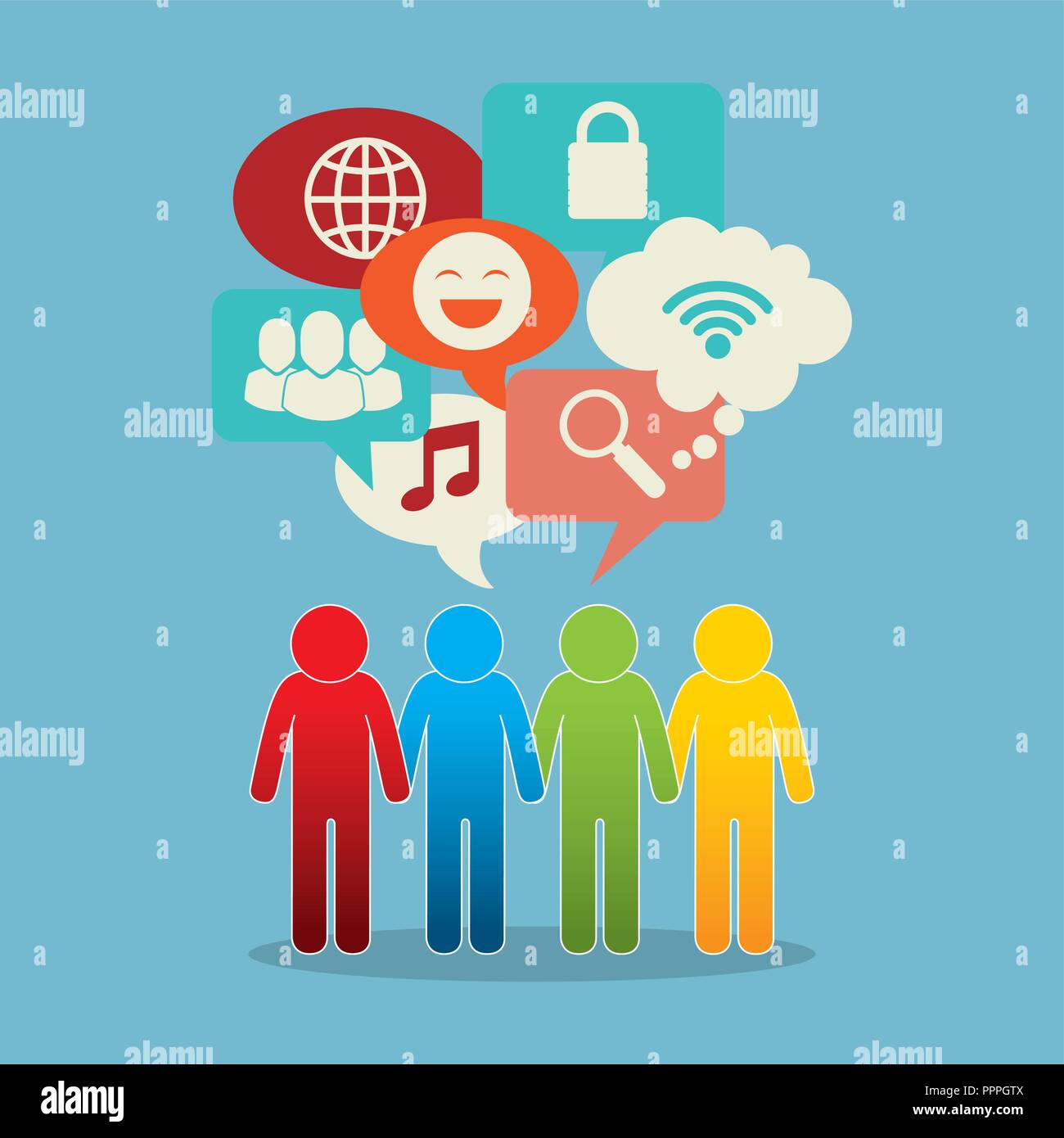 community with social media icons Stock Vector Image & Art - Alamy