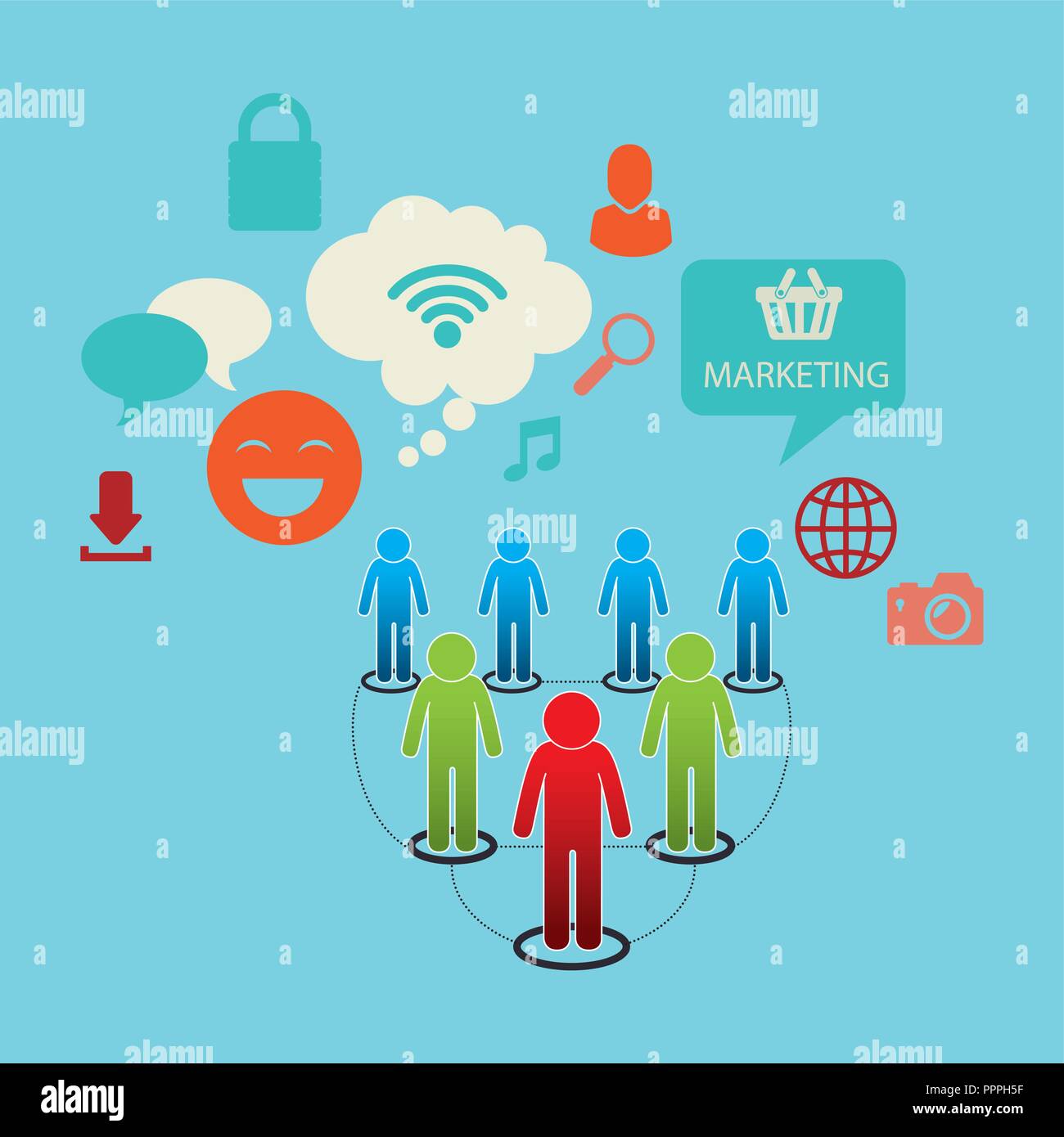 community with social media icons Stock Vector Image & Art - Alamy
