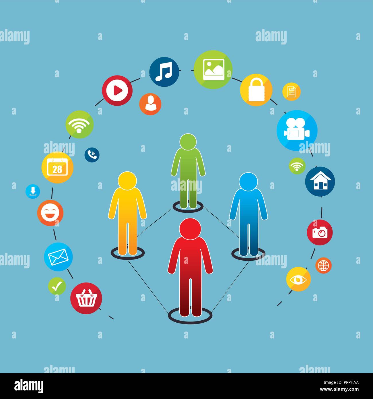 community with social media icons Stock Vector Image & Art - Alamy