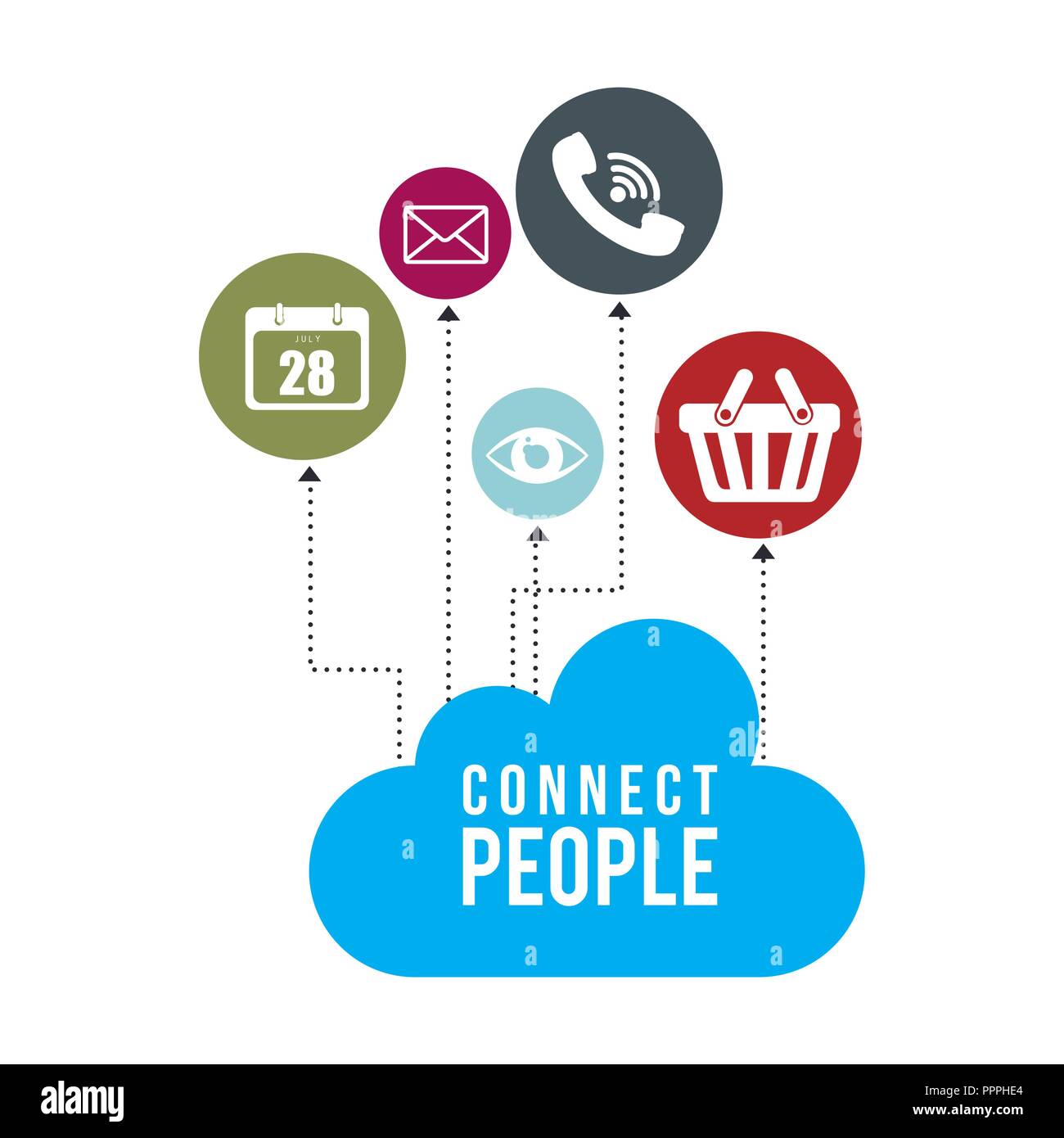 cloud with connect people Stock Vector Image & Art - Alamy