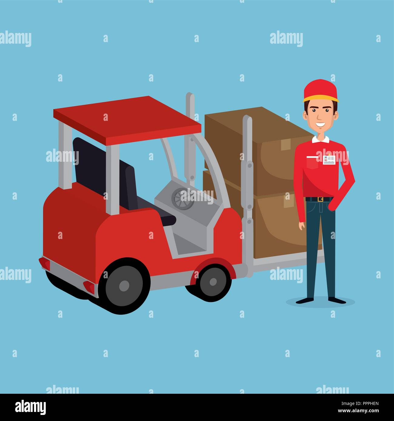 Male retail worker Stock Vector Images - Alamy