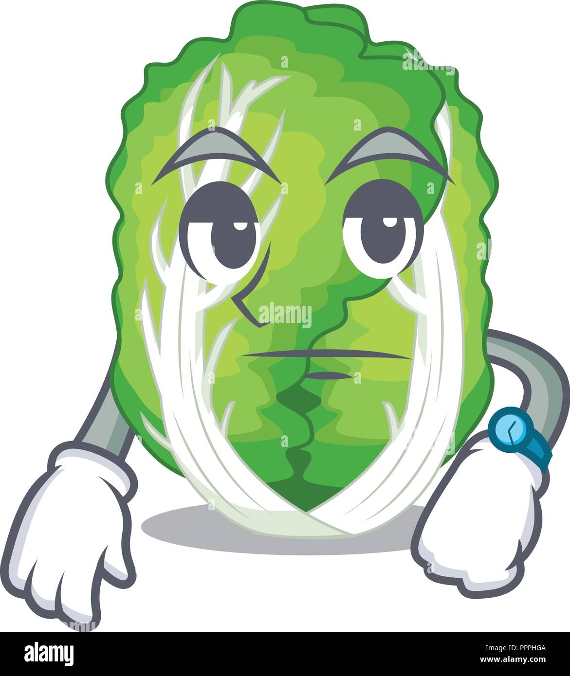 Waiting chinese cabbage vegetable isolated on cartoon Stock Vector ...