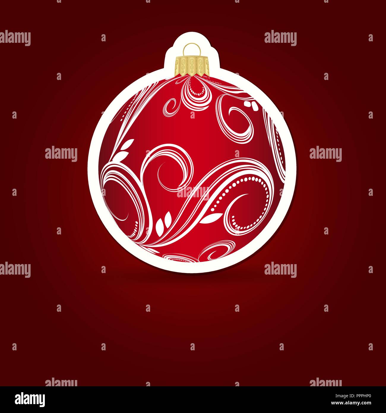 Christmas background. Sticker ball. Vector illustration Stock Vector ...