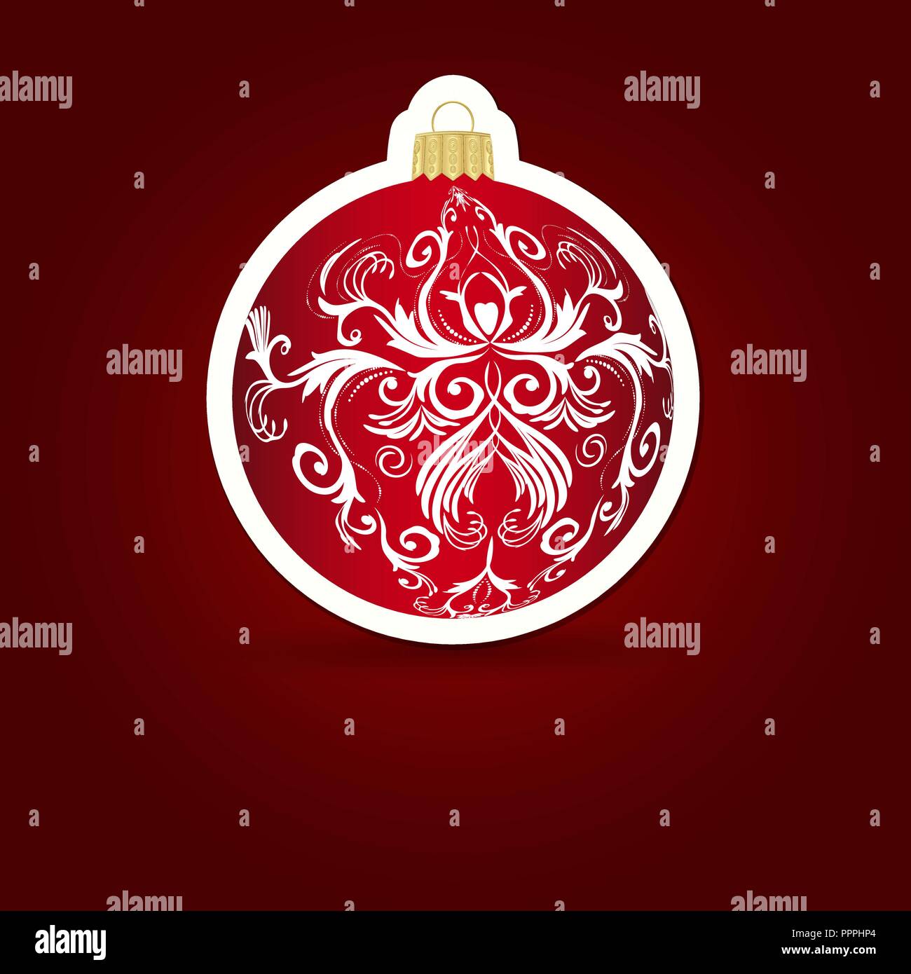 Christmas background. Sticker ball. Vector illustration Stock Vector ...
