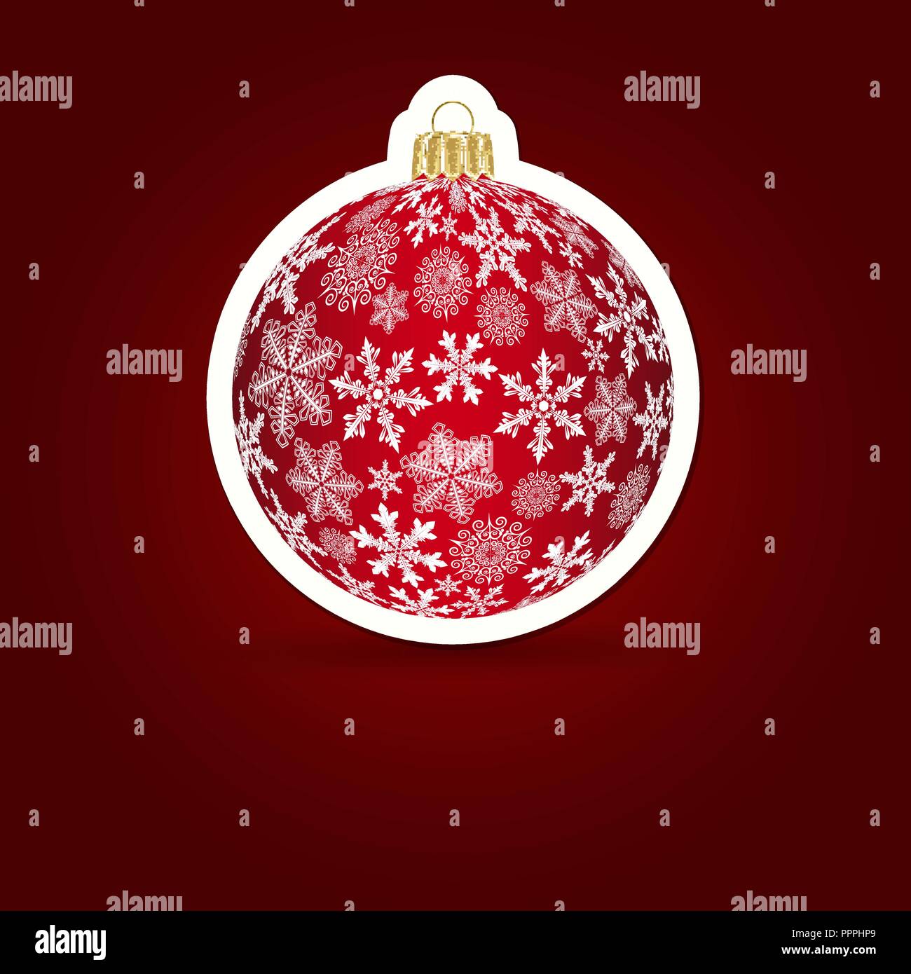 Christmas background. Sticker ball. Vector illustration Stock Vector ...