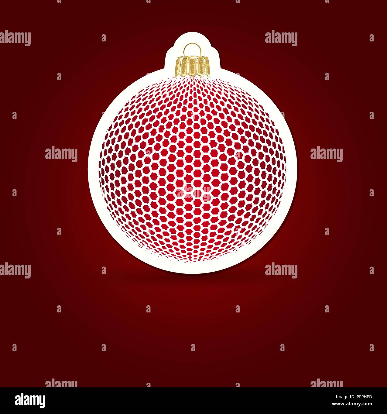 Christmas background. Sticker ball. Vector illustration Stock Vector ...