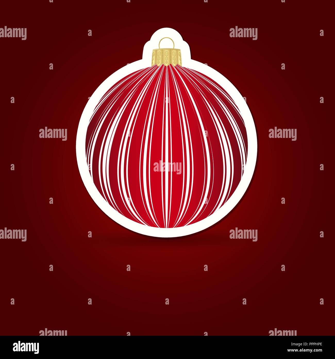 Christmas background. Sticker ball. Vector illustration Stock Vector ...