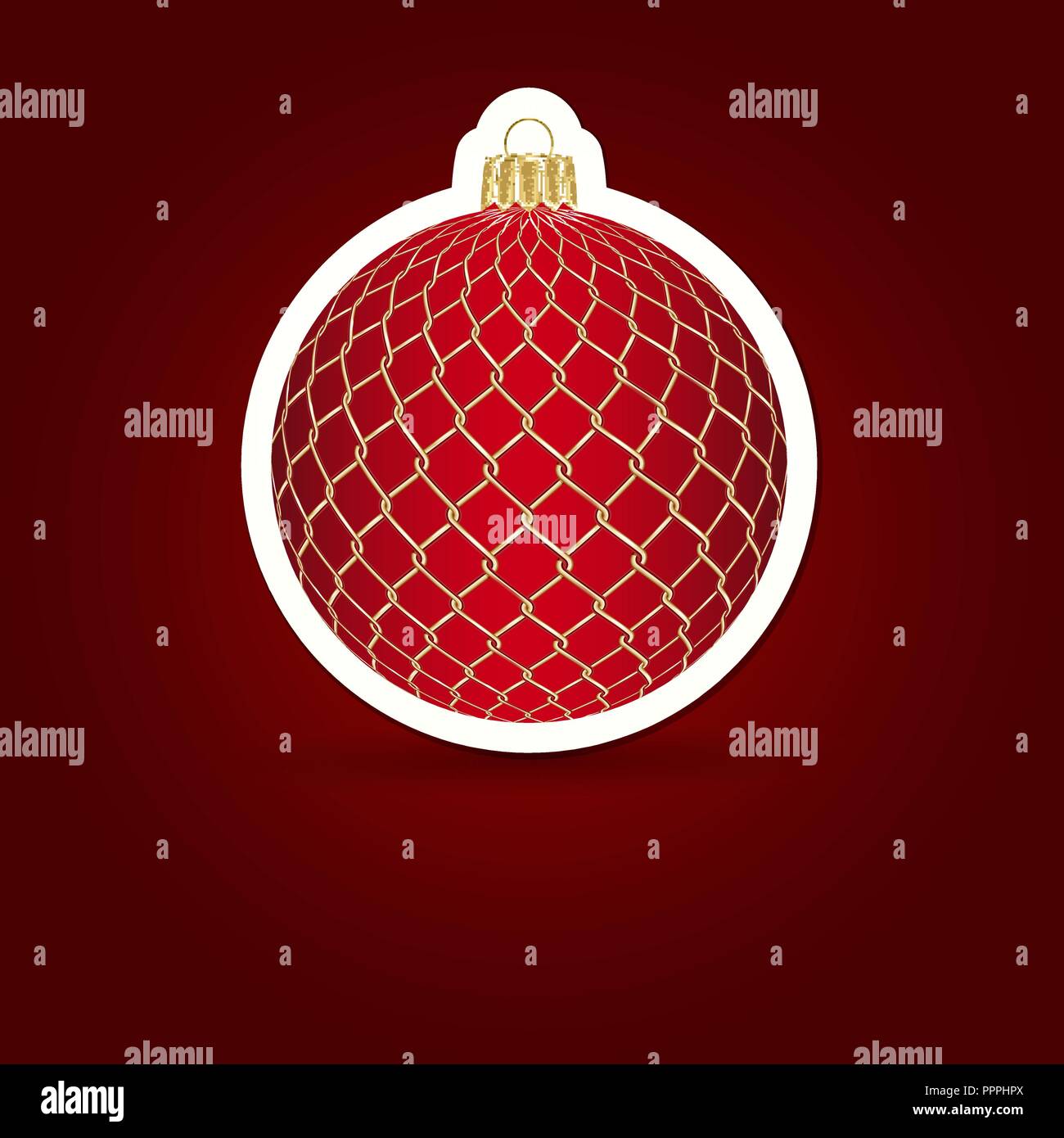 Christmas background. Sticker ball. Vector illustration Stock Vector ...