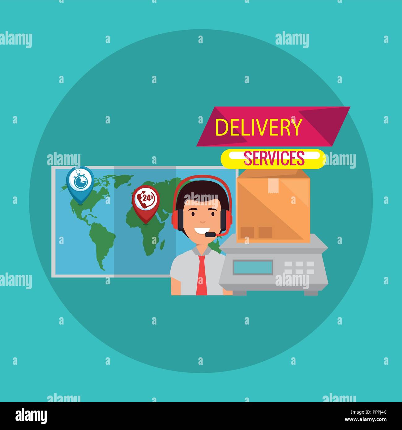 Call center pin Stock Vector Images - Alamy