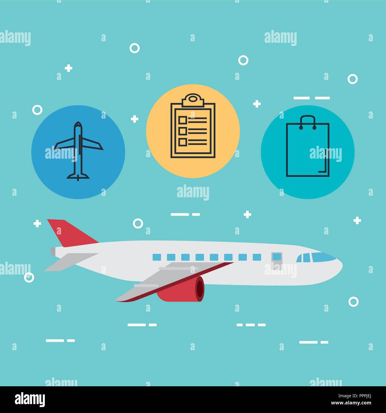 airplane with delivery service icons Stock Vector Image & Art - Alamy