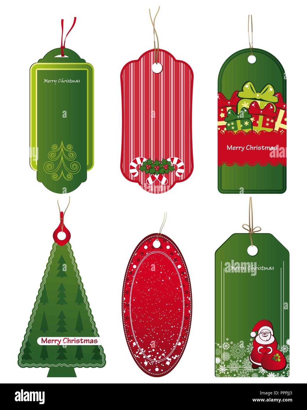 Bright Christmas tags. Vector Stock Vector Image & Art - Alamy