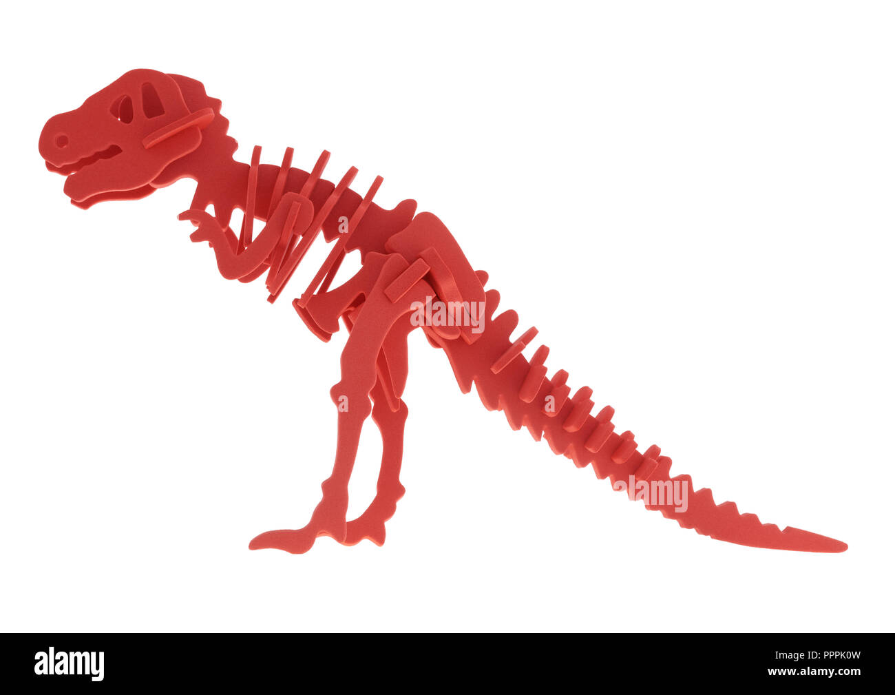 Foam dinosaur skeleton on white background Stock Photo - Alamy