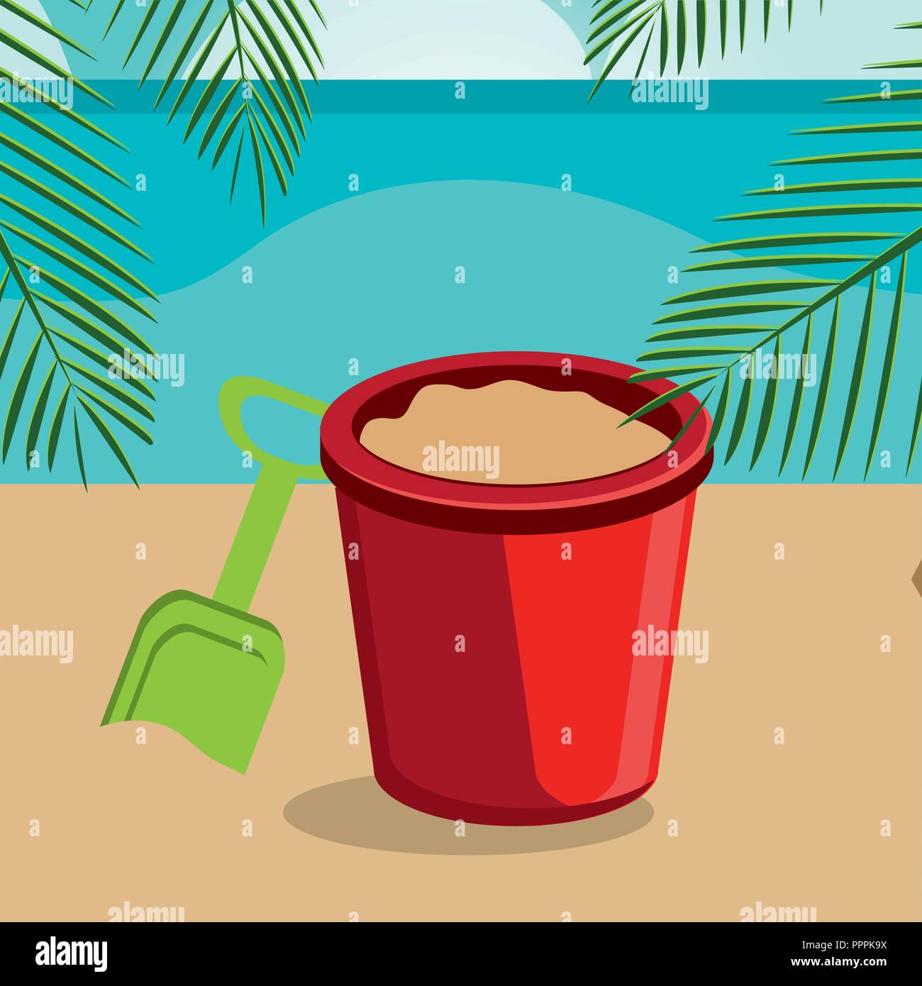 Peaceful sand beach Stock Vector Images - Alamy