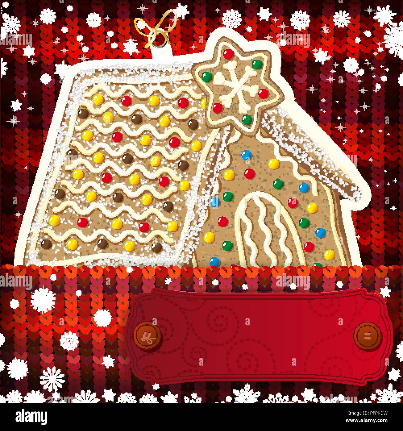 Christmas decorations on red background Stock Vector Images - Alamy