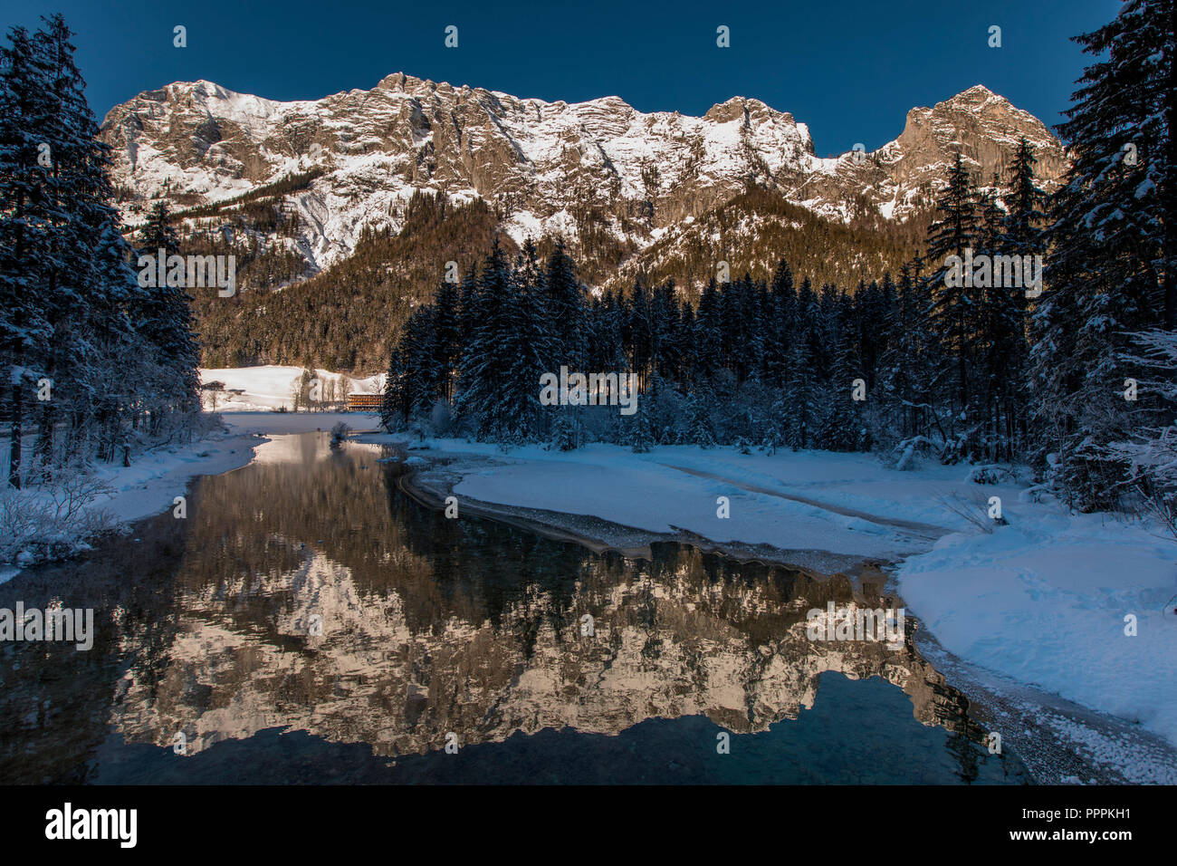 Hintersee in Winter, Berchtesgaden, Bavaria, Germany Stock Photo - Alamy