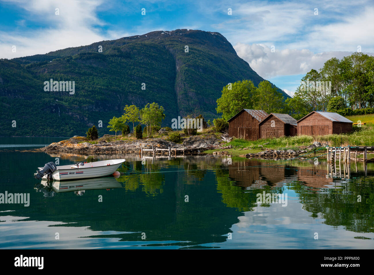 Urnes, Lustrafjord, Sogn og Fjordane, Norway Stock Photo - Alamy