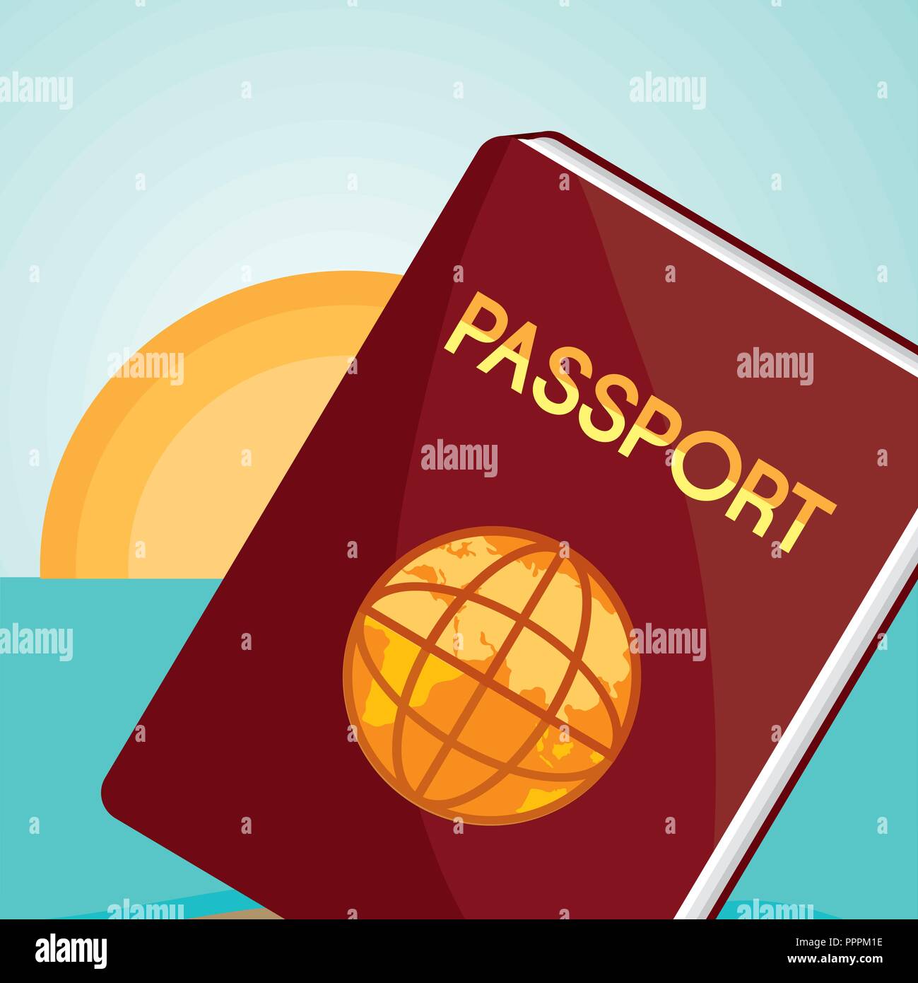 beach landscape with passport Stock Vector Image & Art - Alamy