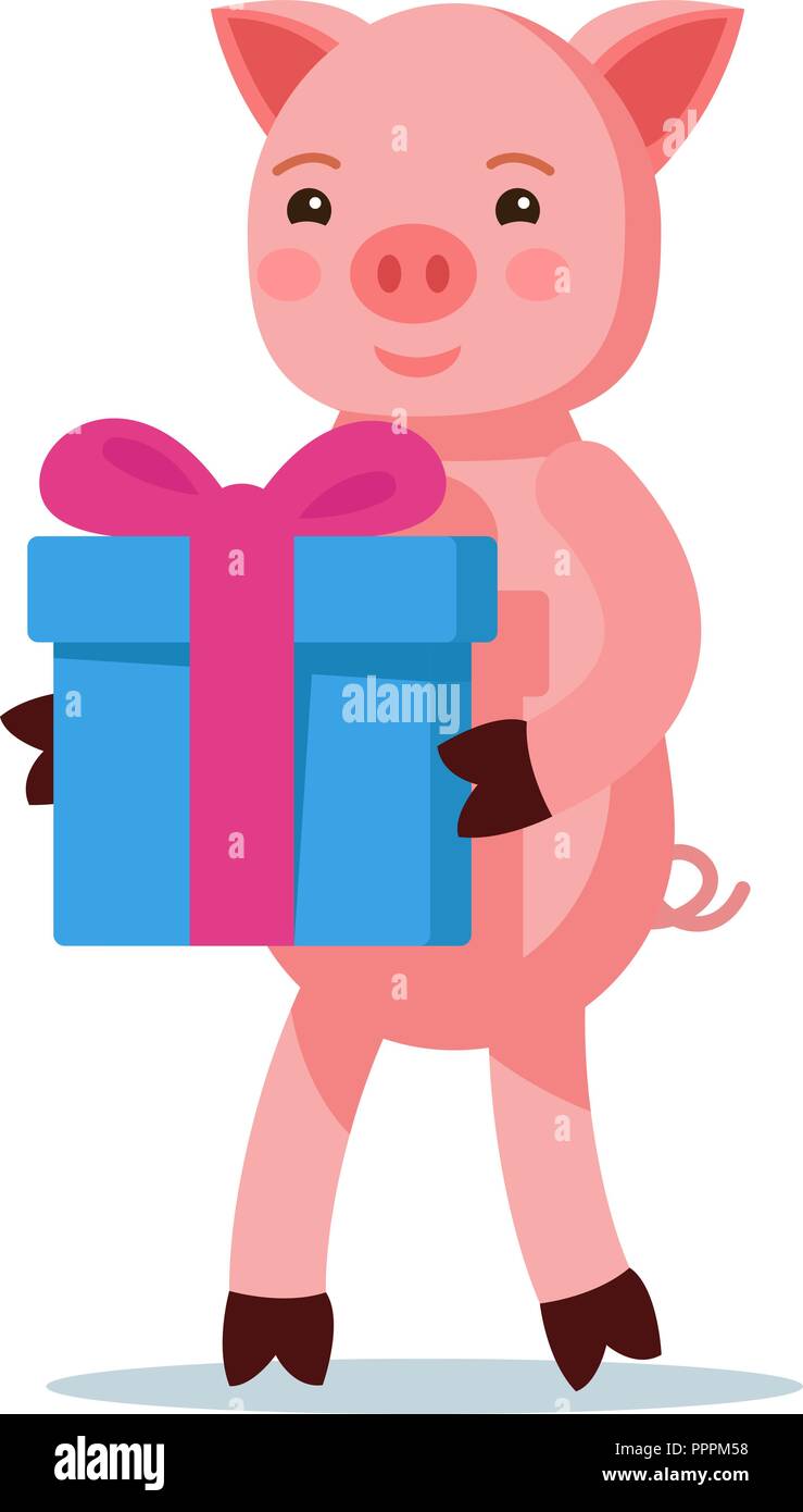 Cute pink little piglet Stock Vector Images - Alamy