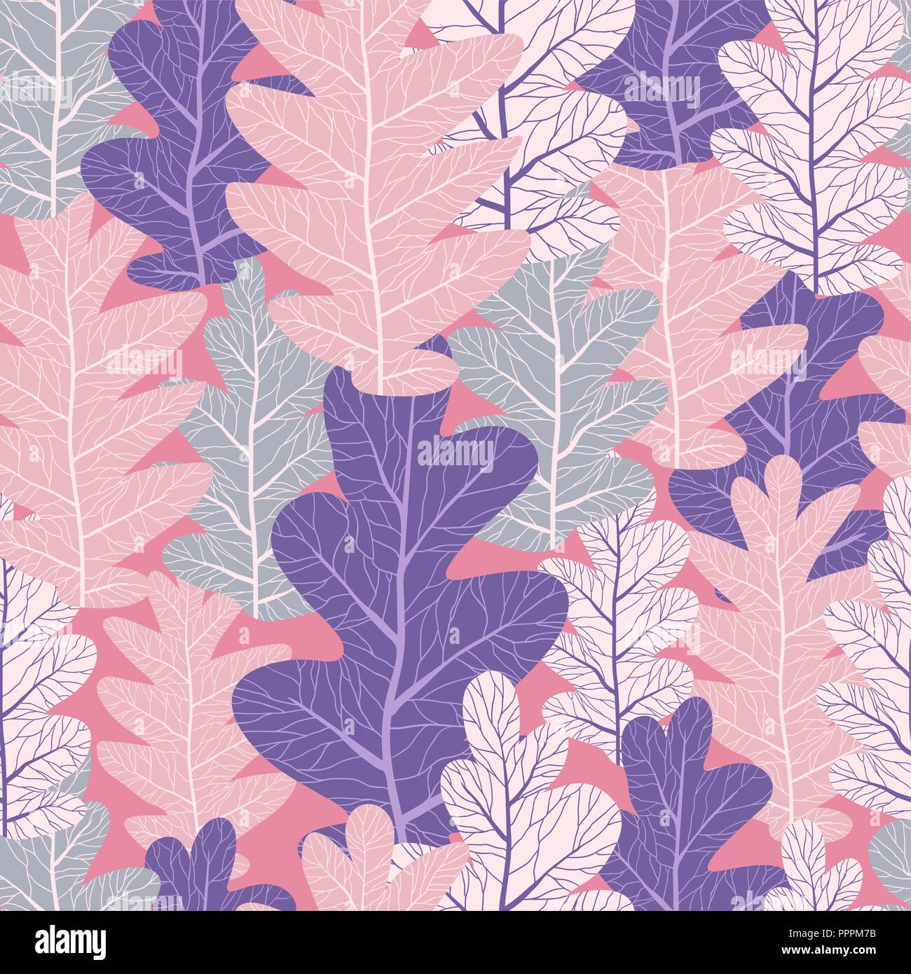 Pink leaves pattern Stock Vector Image & Art - Alamy