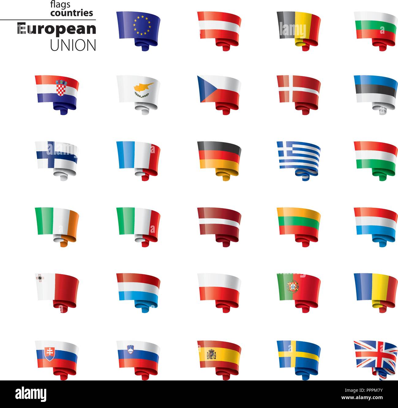 flags of the european union. Vector illustration Stock Vector Image ...