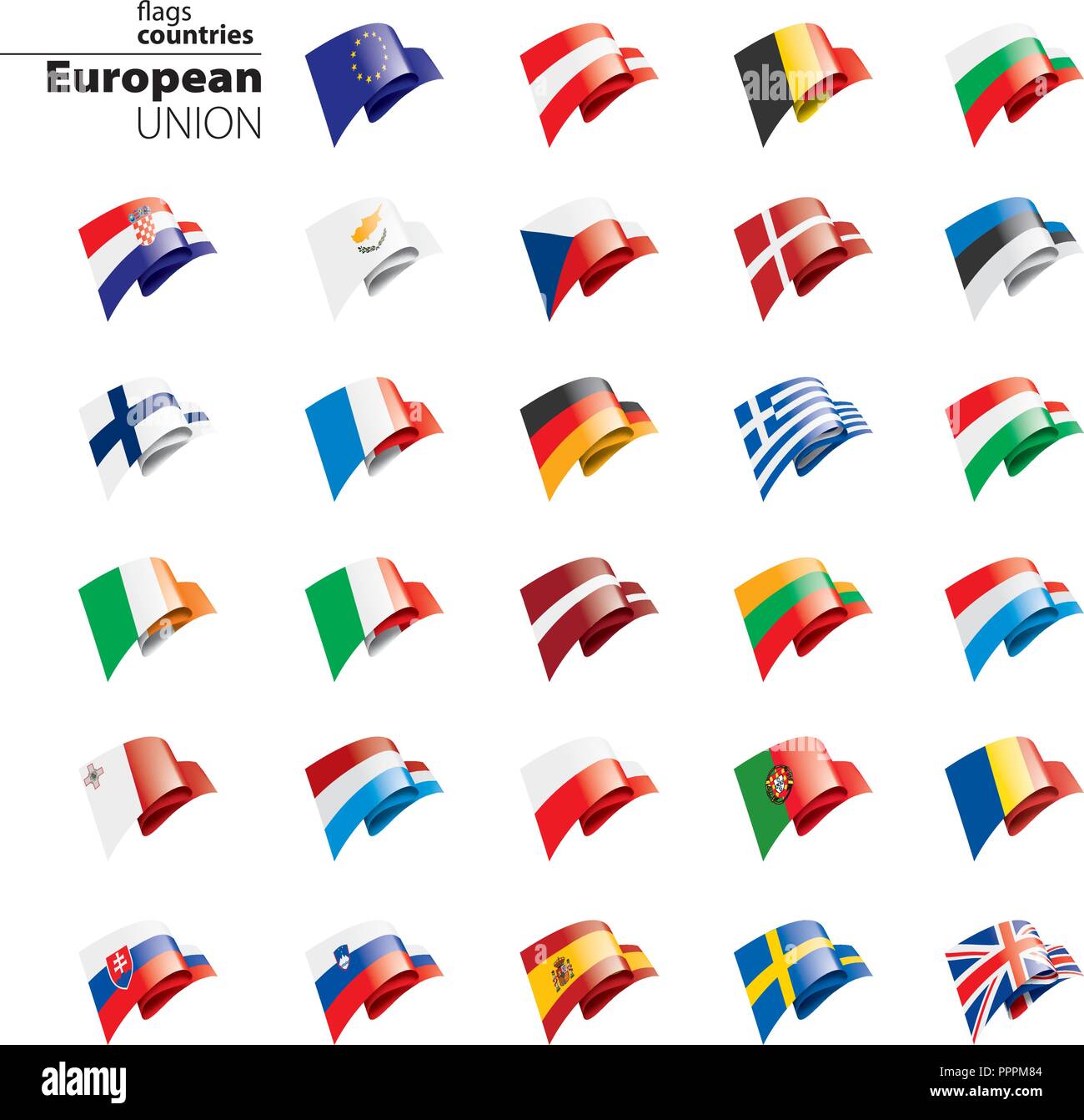 flags of the european union. Vector illustration Stock Vector Image ...