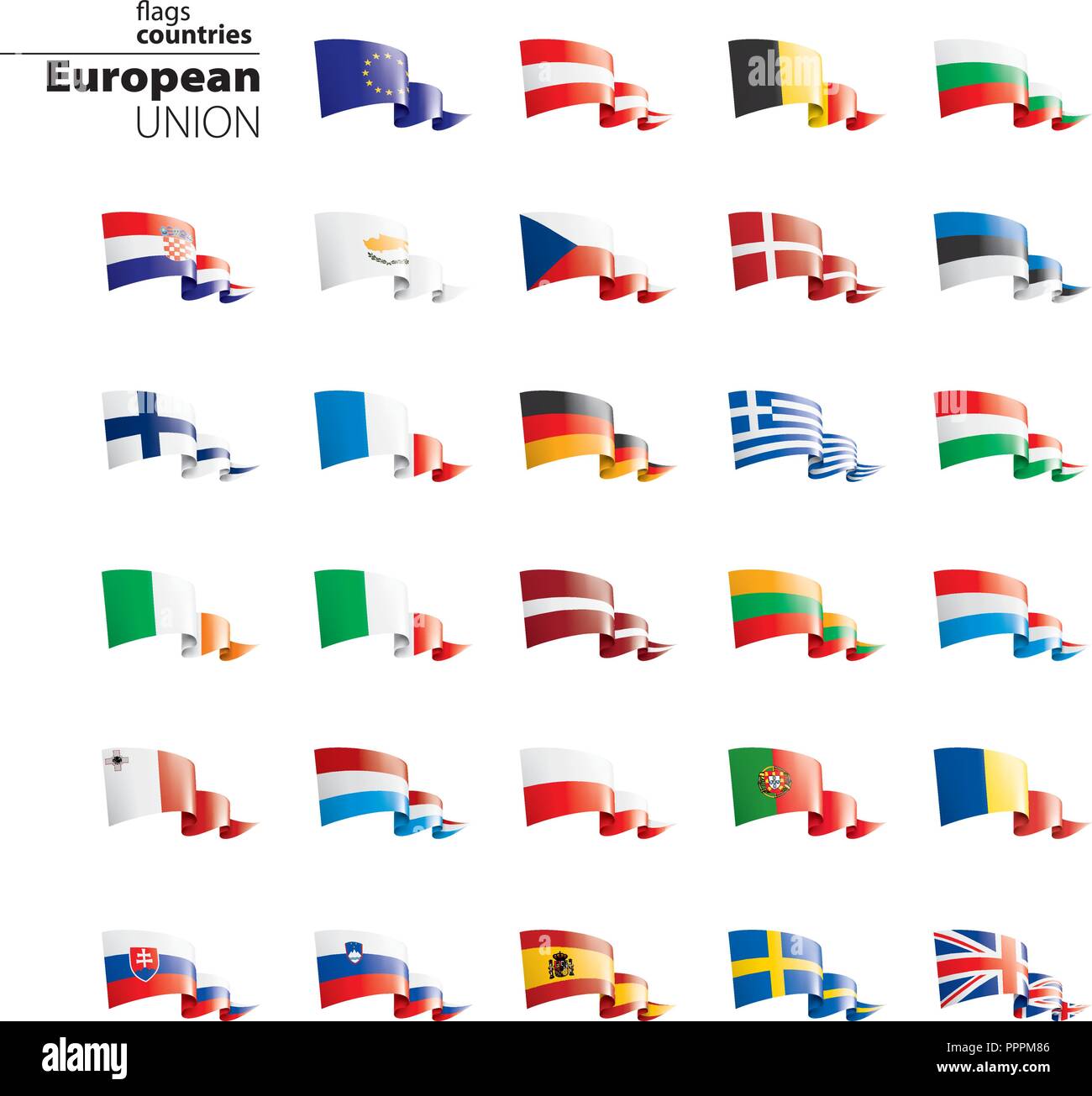 flags of the european union. Vector illustration Stock Vector Image ...